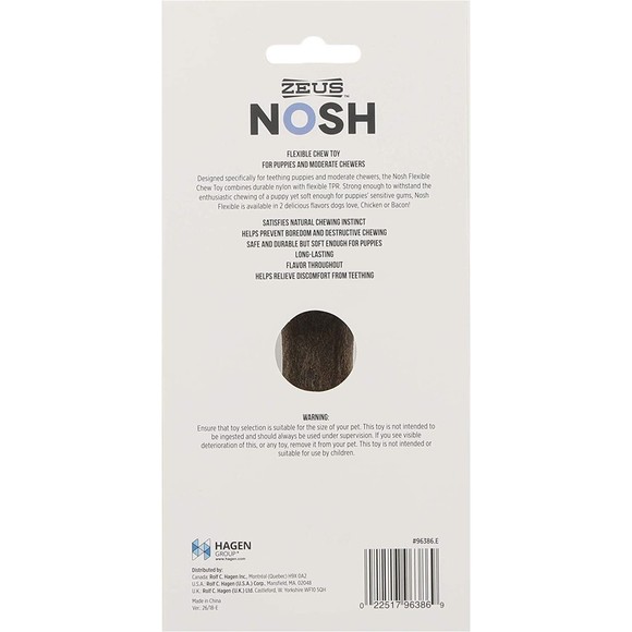 ZEUS | Dog | Zeus Nosh Flexible Chew Bones Toys Med Dogs Puppies Moderate Chew Chicken Flavor ...